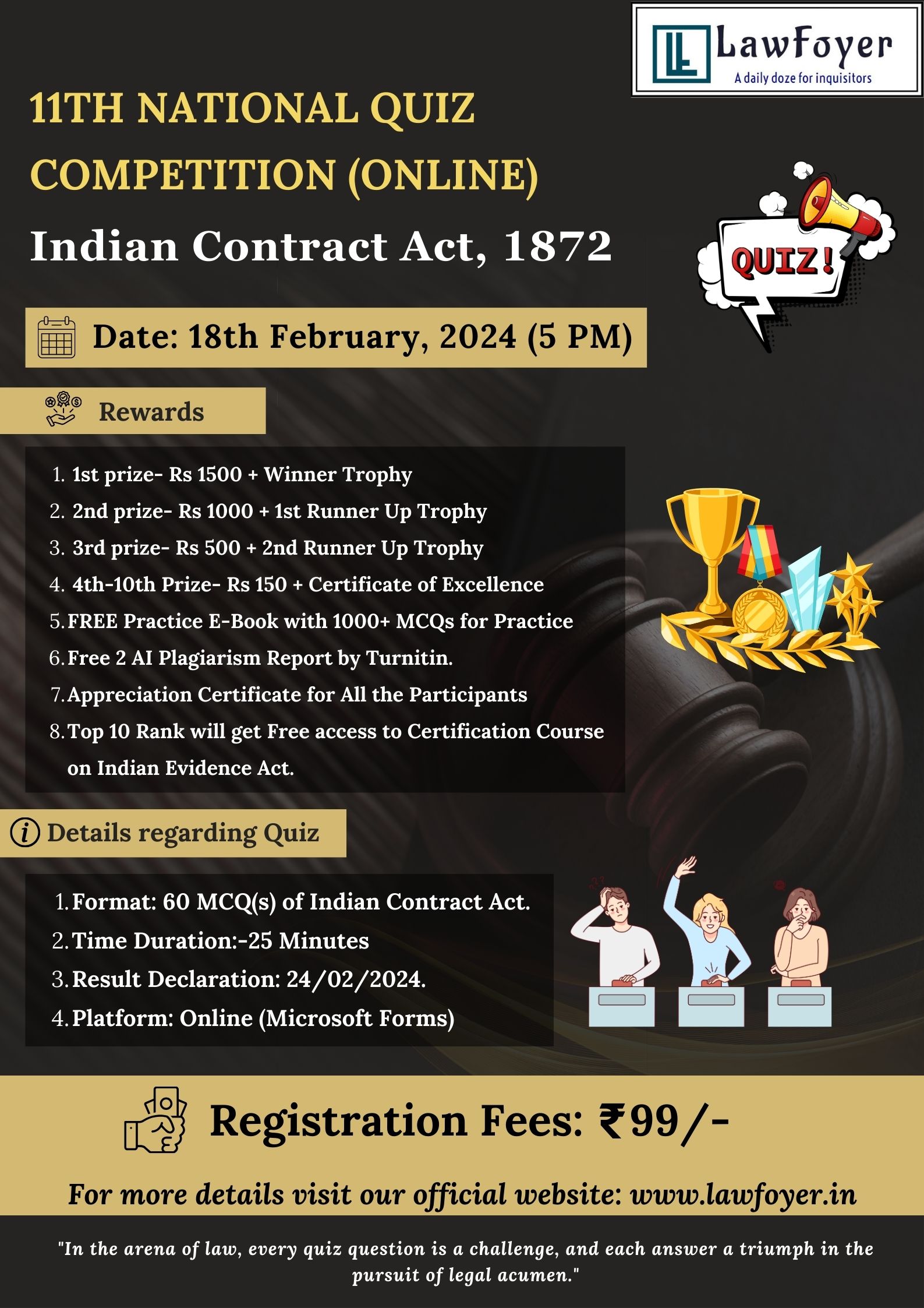 11th National Quiz Competition on Indian Contract Act by LawFoyer ...