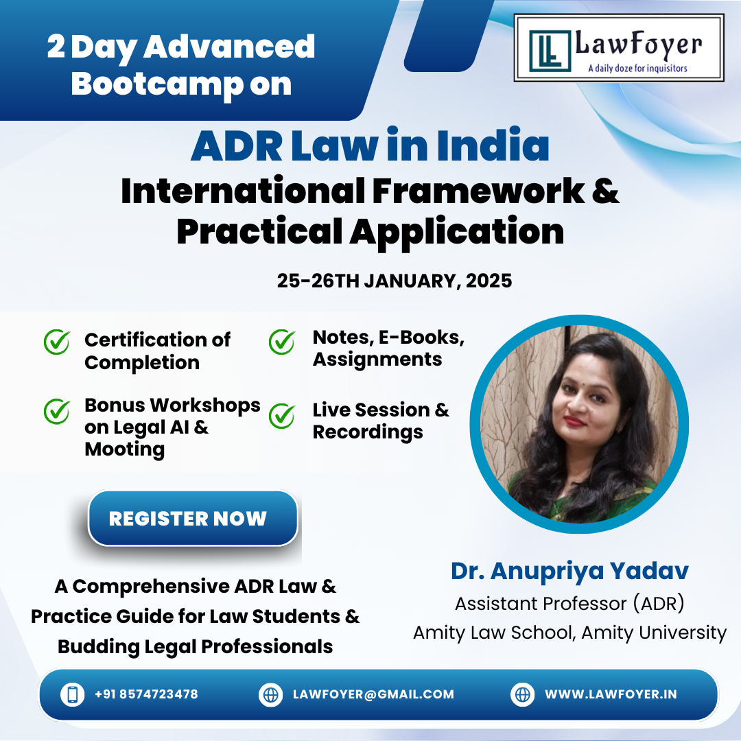 2-Day Certification Bootcamp on ADR Law in India, International ...