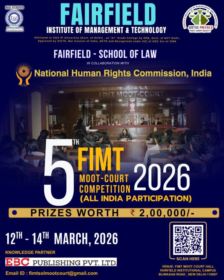5th FIMT Moot Court Competition (All India Participation) 2026 ...